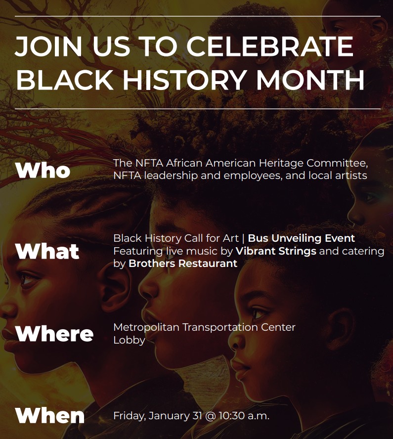 NFTA To Reveal New Black History Month Bus - NFTA Elements