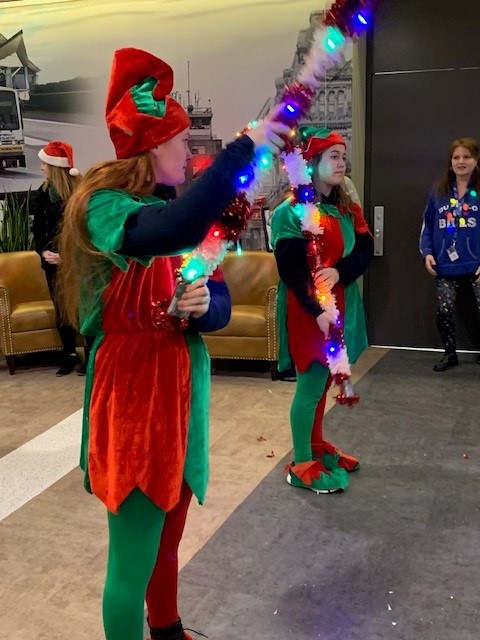 Akron High School "Santa" Marching Band Brings Holiday Fun to the NFTA ...