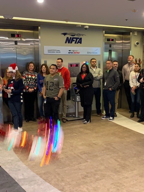 Akron High School "Santa" Marching Band Brings Holiday Fun to the NFTA ...