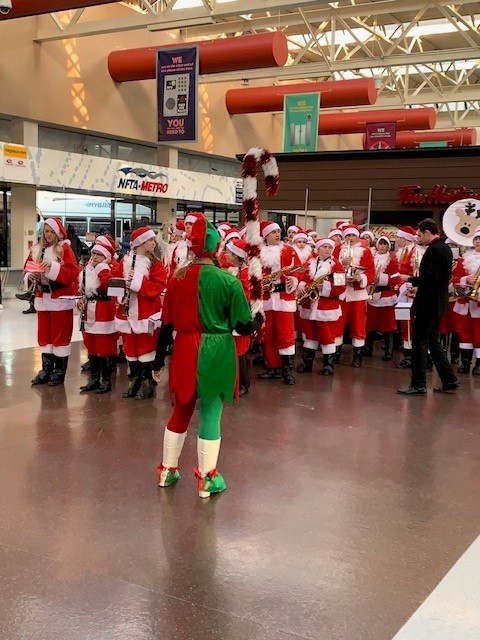 Akron High School "Santa" Marching Band Brings Holiday Fun to the NFTA ...